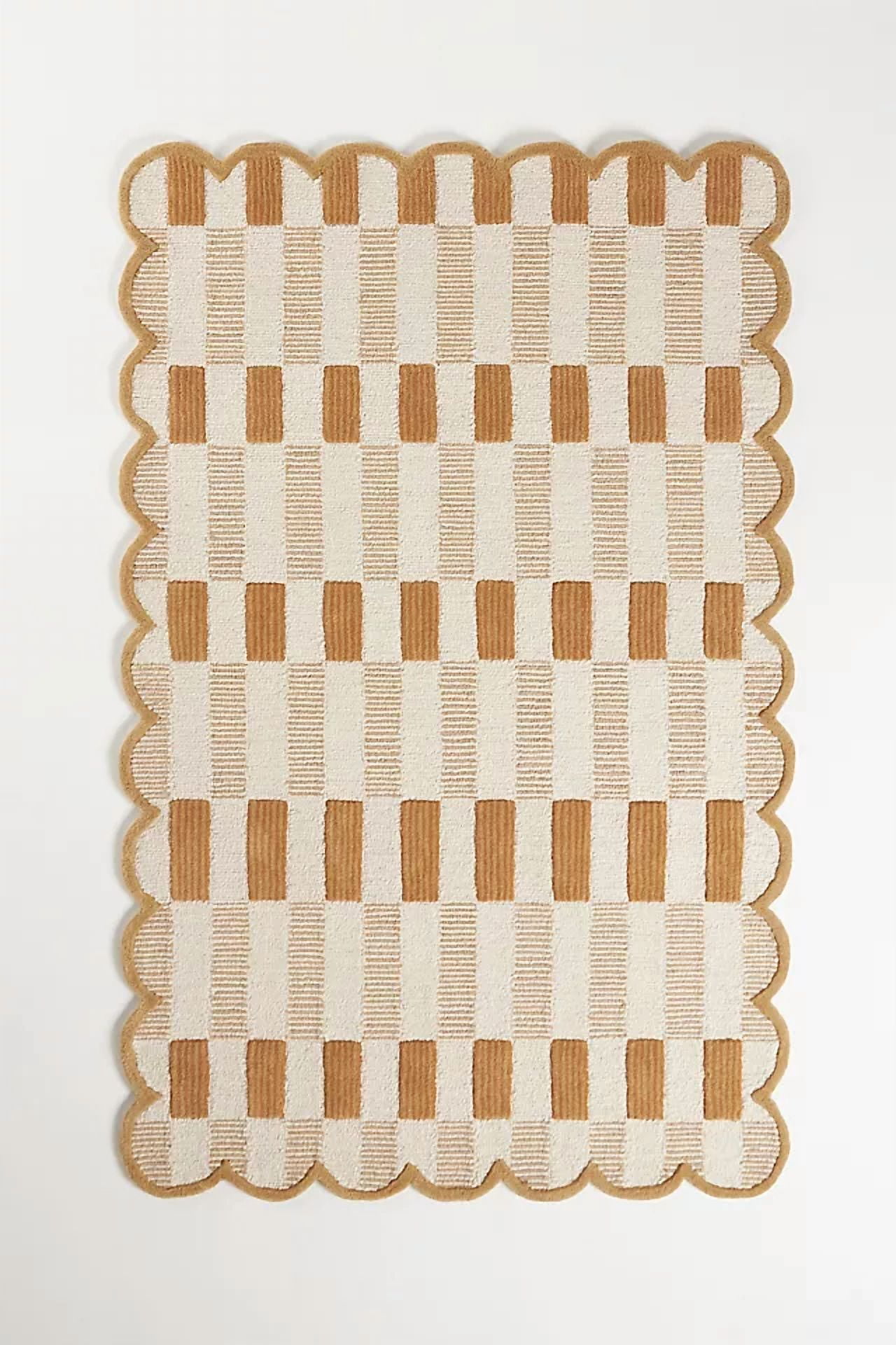 Aarish Rugs Handcraft Hand Tufted Scalloped Wool Area Rug for Living ...