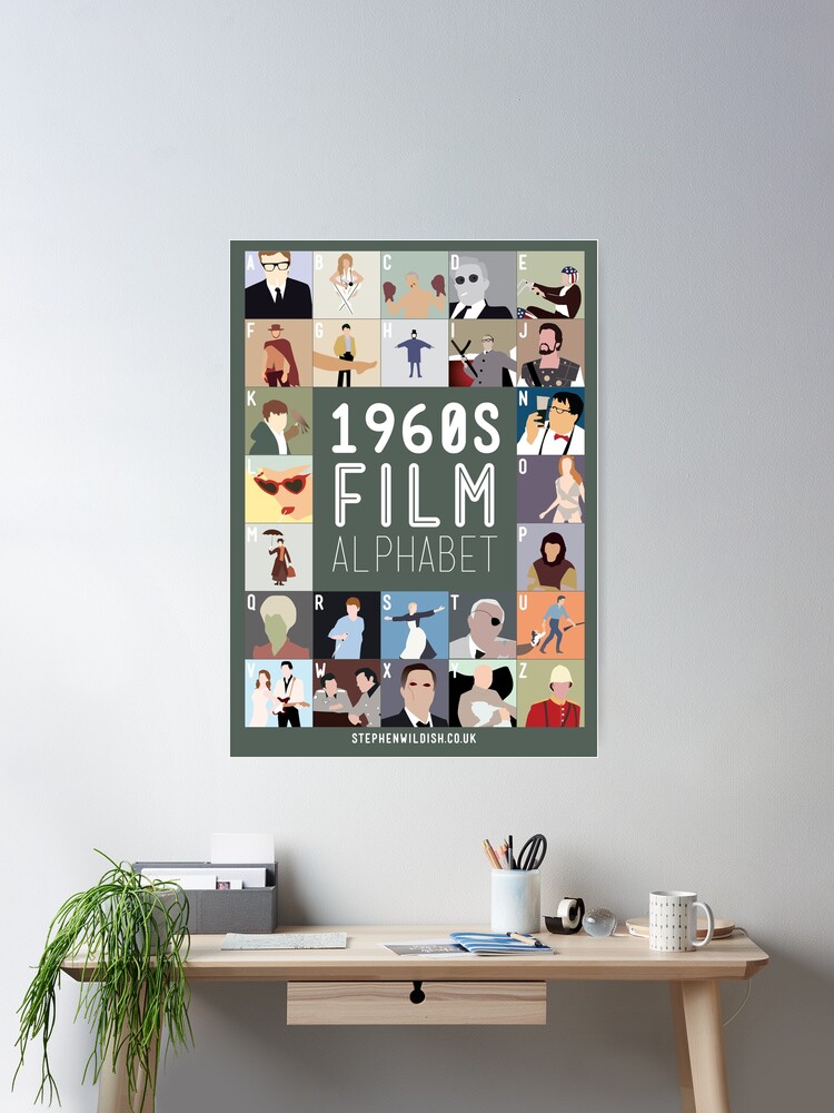 Aaroca 1960s Film Alphabet Poster Poster Classic Decoration for Office ...