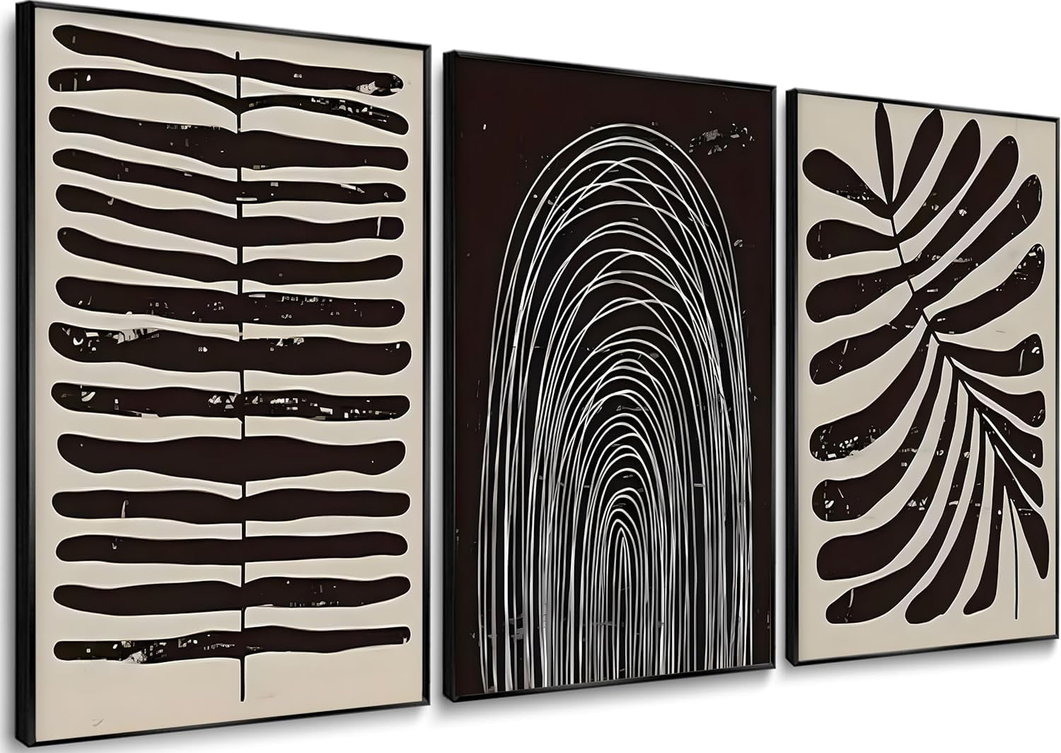 Aaroca 3 Pcs Abstract Neutral Line Wall Art Pictures Minimalist Canvas ...