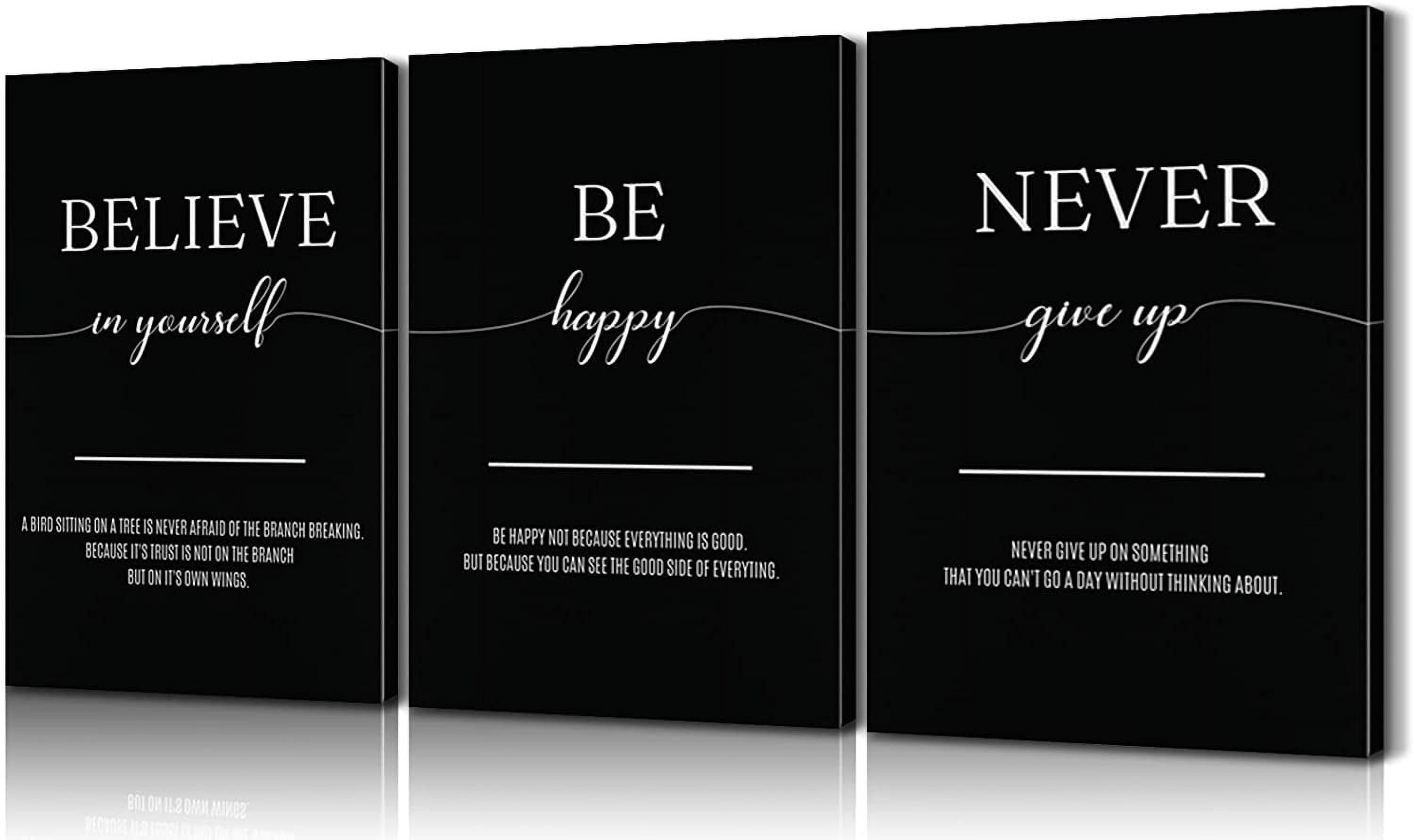 Aaroca 3 Piece Motivational Wall Art Positive Quotes Wall Decor ...