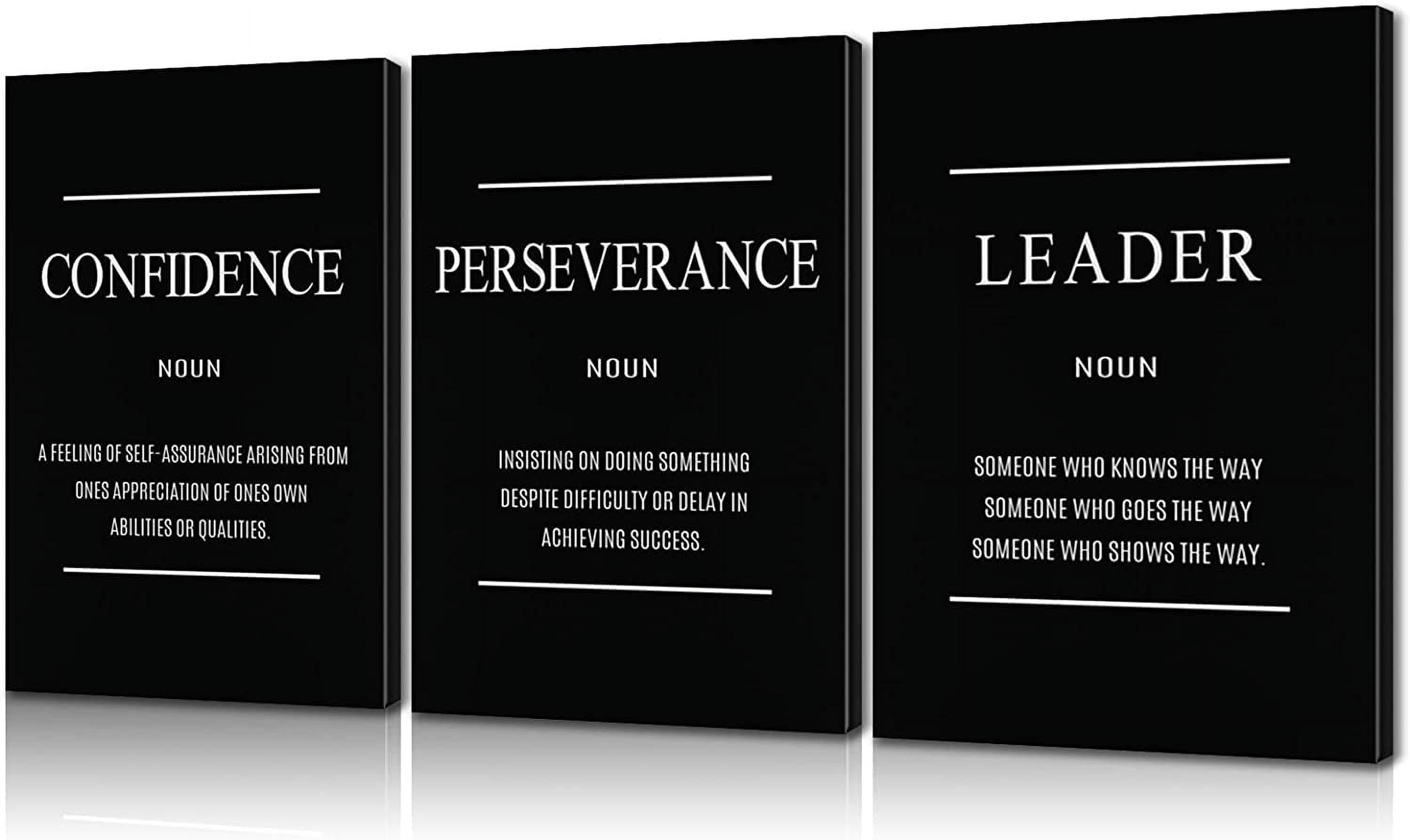 Aaroca 3 Piece Quotes Wall Decor Confidence Perserverance Leader ...