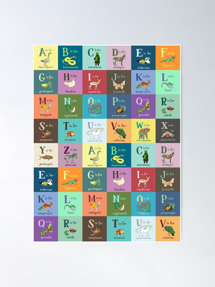 Aaroca A is for Asparagoose Collage Poster Canvas Poster - Modern Wall ...