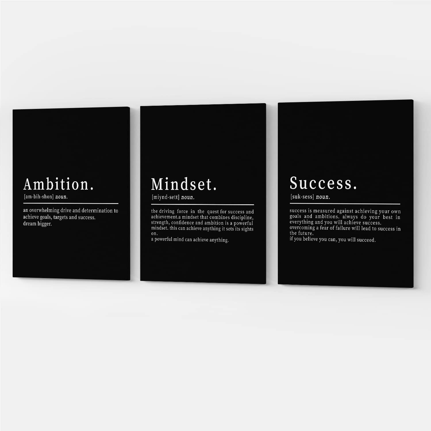 Aaroca Ambition Mindset Success Office Wall Decor Black and White ...