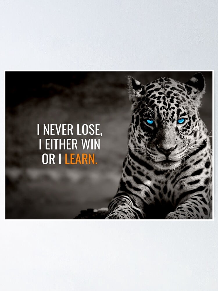 Aaroca Animal Motivation - I Never Lose, I either Win or I Learn ...