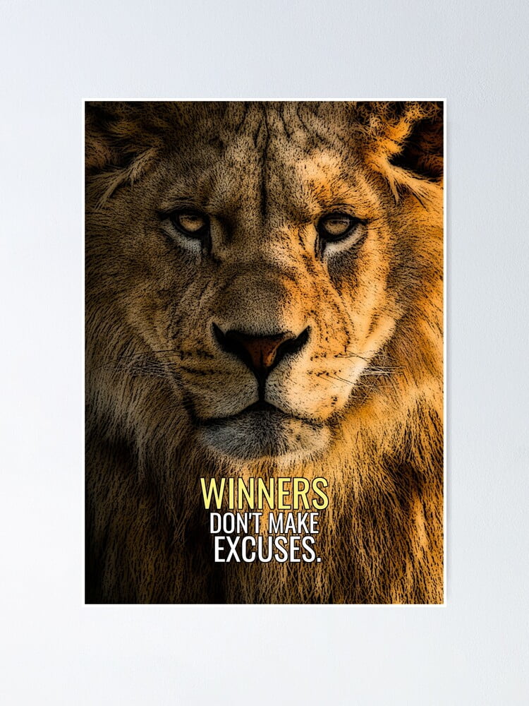 Aaroca Animal Motivation - Winners don't make Excuses. Poster Canvas Poster - Modern Wall Art ...