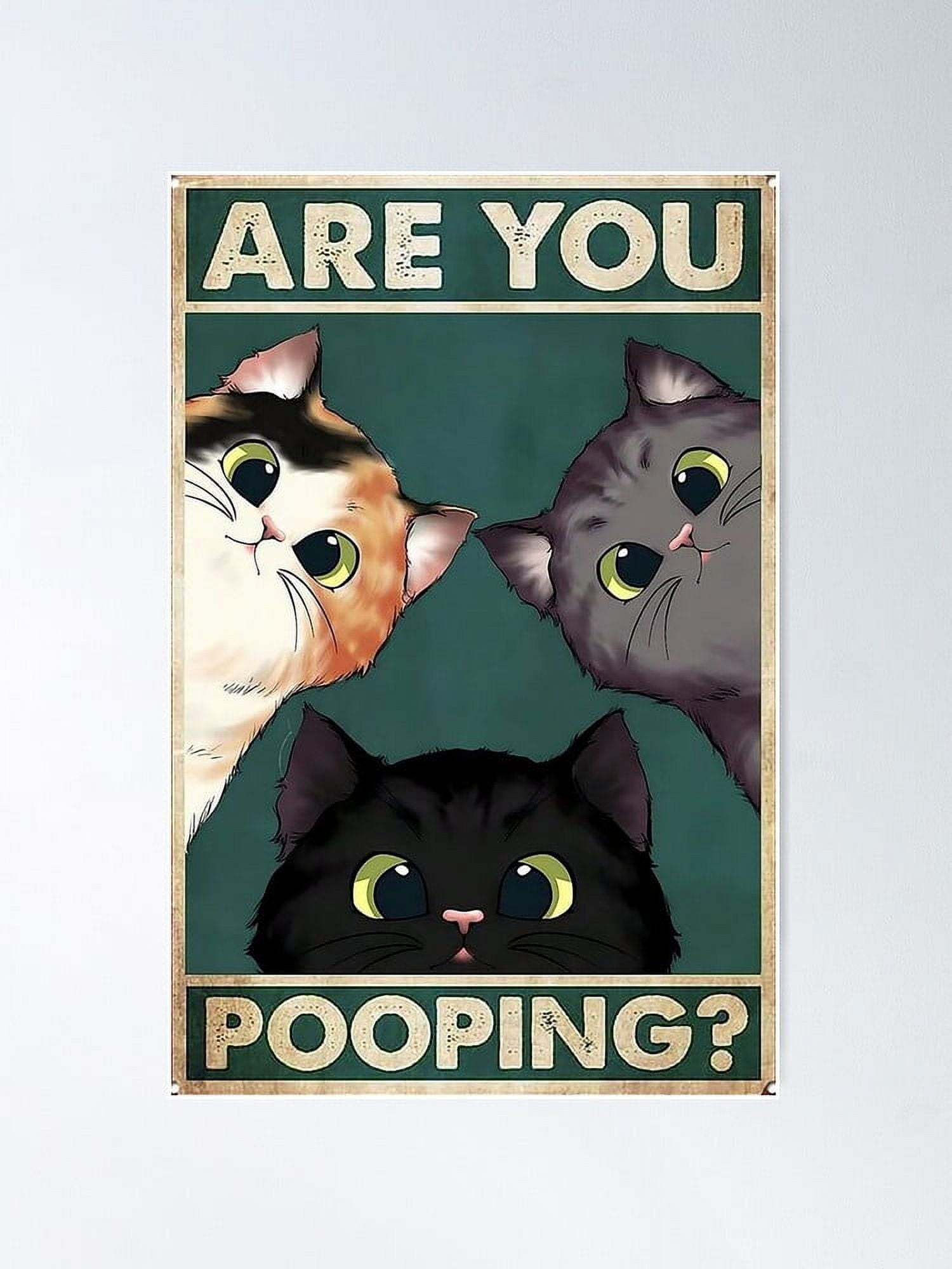 Aaroca Are You Pooping Cat Poster Canvas Poster - Modern Wall Art for ...