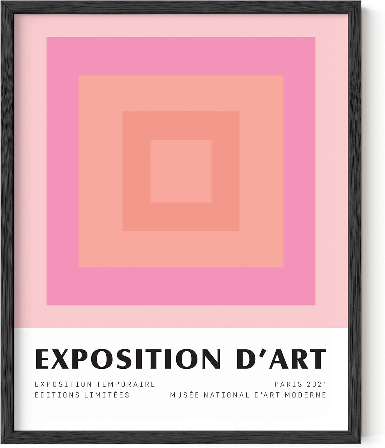 Aaroca Art Exhibition Poster, Pink Geometric Art Print, Danish Posters ...