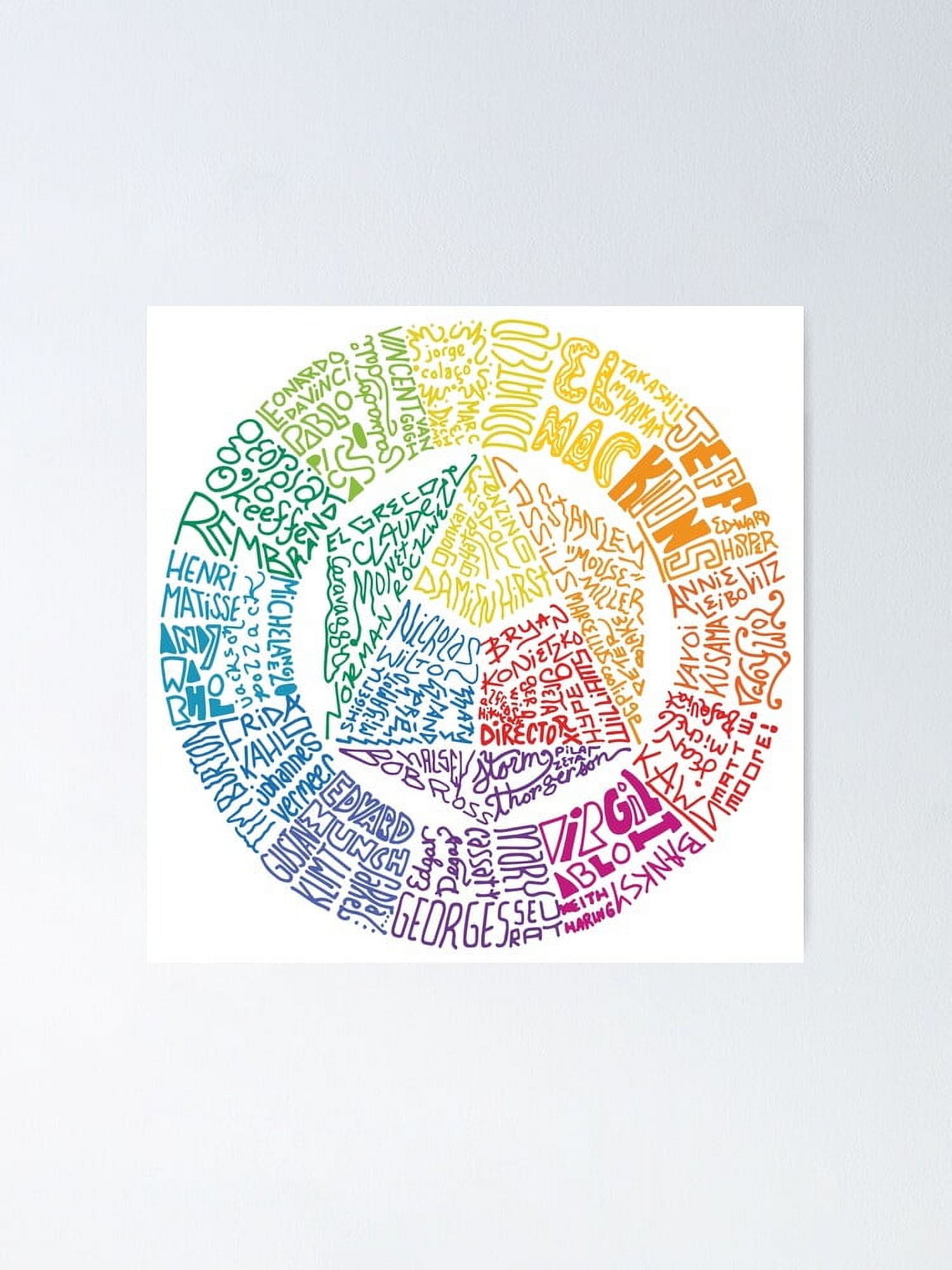 Aaroca Artists Of The Color Wheel Poster Artwork Decor for Living Room ...