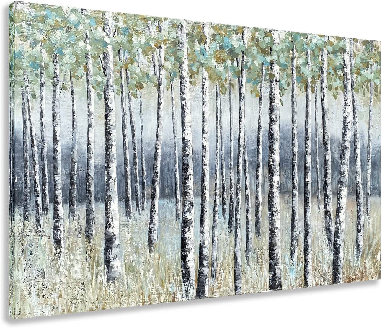 Aaroca Aspen Tree Paintings - Modern Abstract Forest Wall Art ...