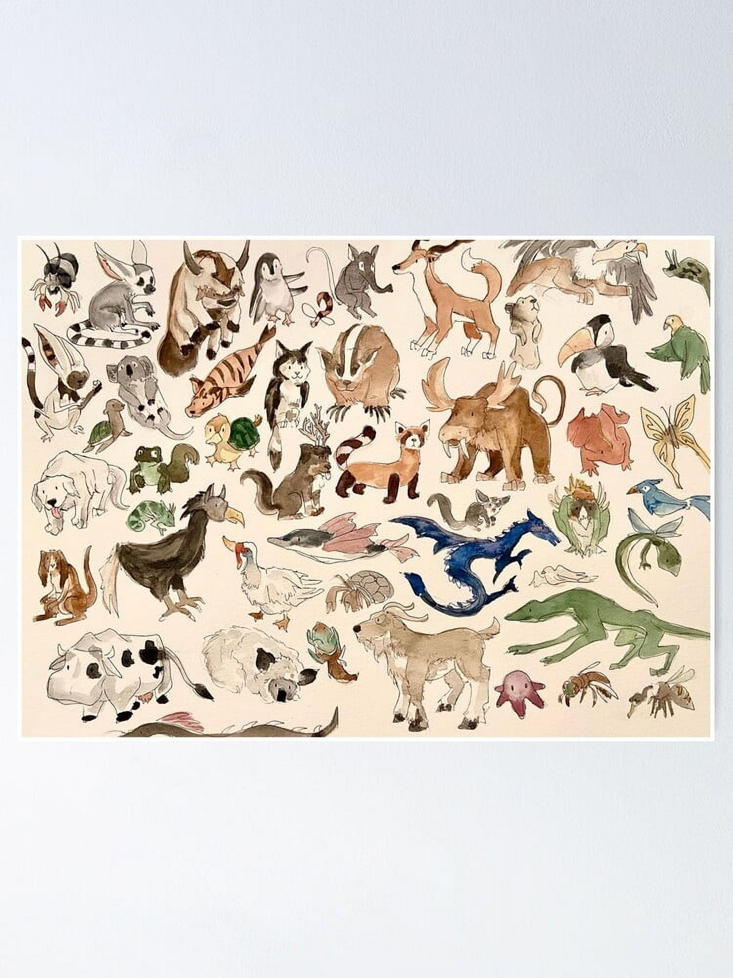 Aaroca Avatar Animals print in watercolor, Avatar the Last Airbender ...