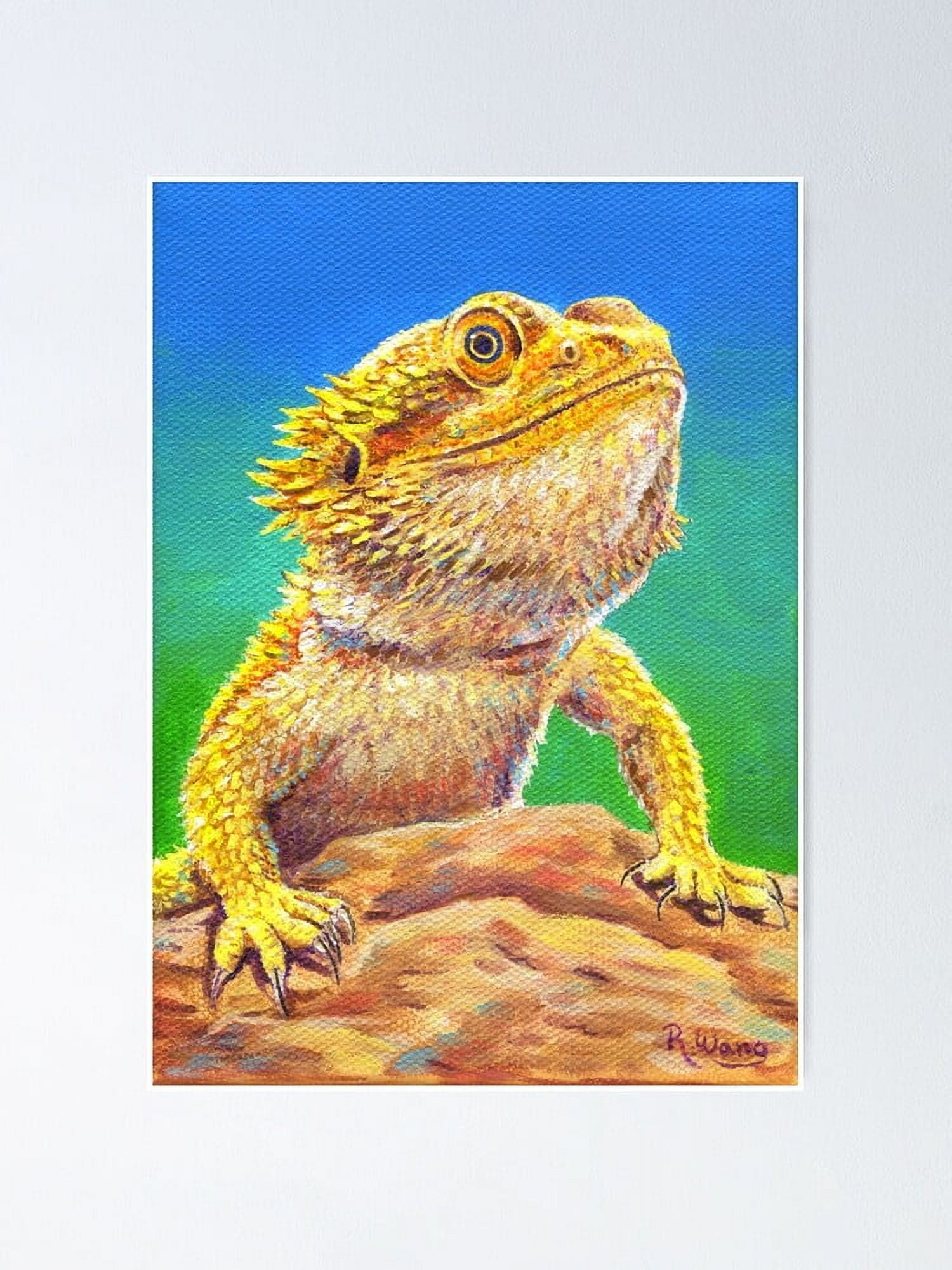 Aaroca Bearded Dragon Lizard Portrait Unframed Classic Decoration for ...