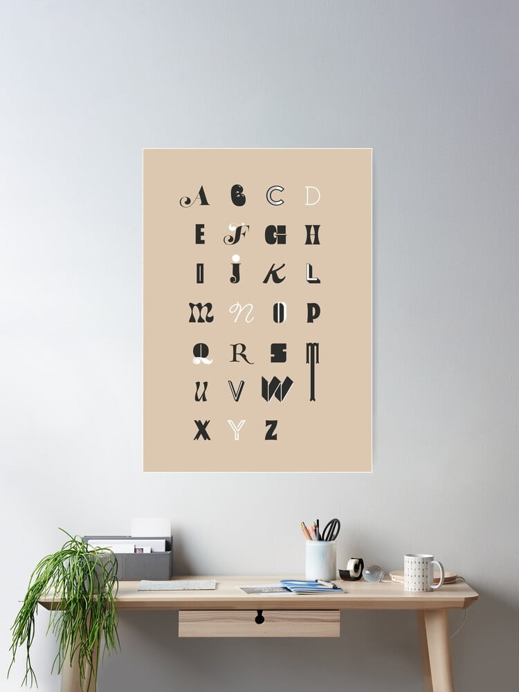 Aaroca Beige Alphabet Poster Poster Classic Decoration for Office ...