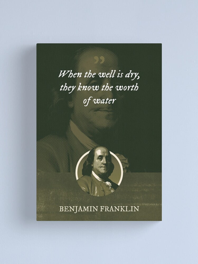 Aaroca Benjamin Franklin - When the well is dry, they know the worth of ...