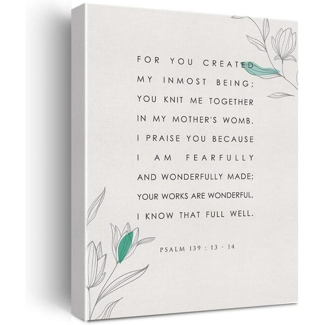 Aaroca Bible Verse Canvas Print Decor for You Created My Inmost Being ...
