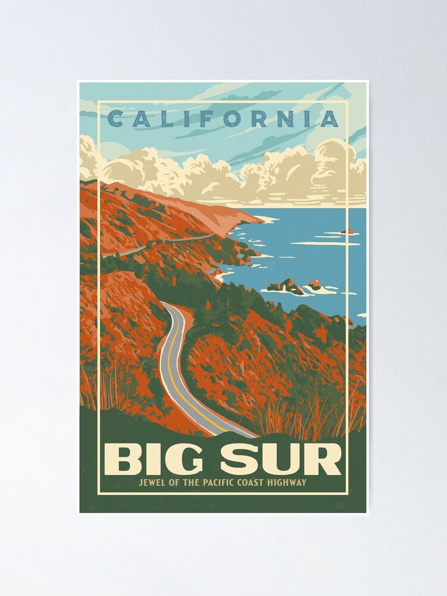 Aaroca Big Sur California Original WPA Poster Style Retro Design ...