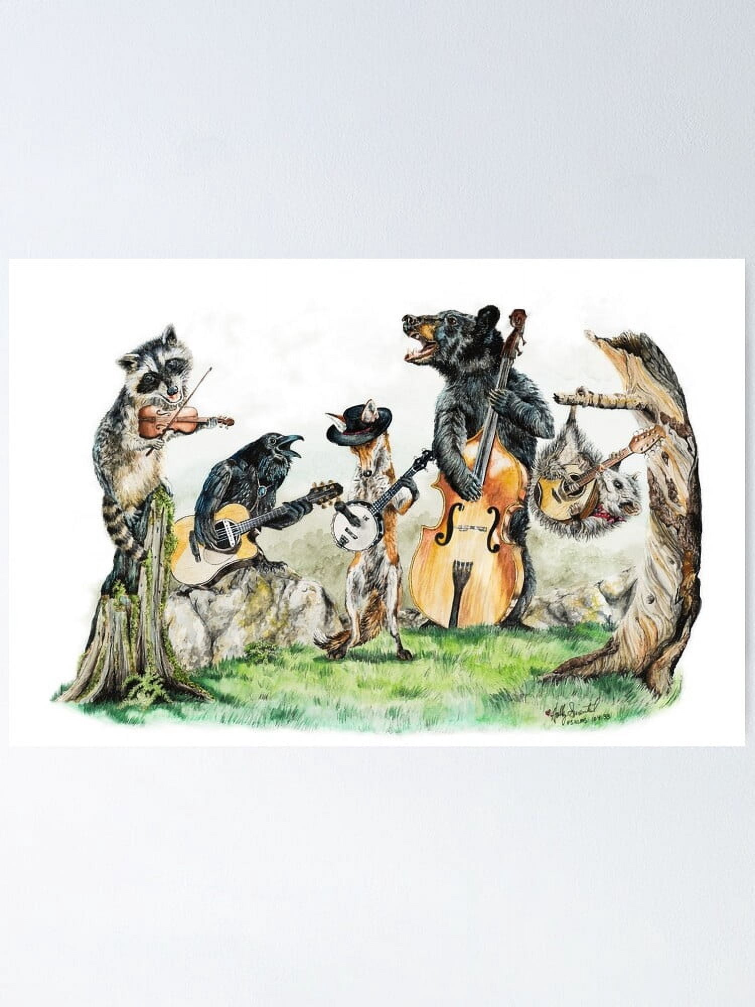 Aaroca Bluegrass Gang - wild animal music Unframed Classic Decoration ...