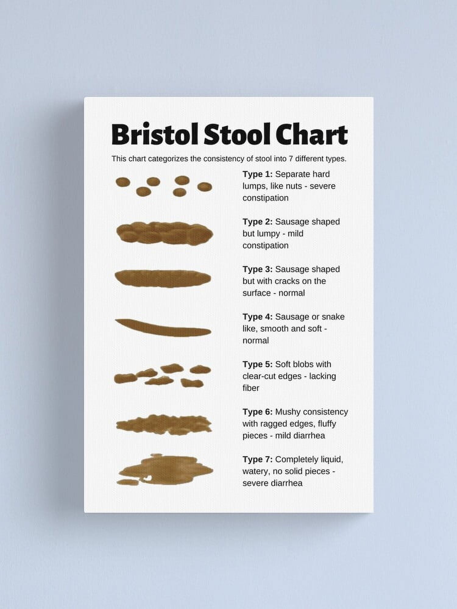Aaroca Bristol Stool Chart for identifying bowel movement consistency ...