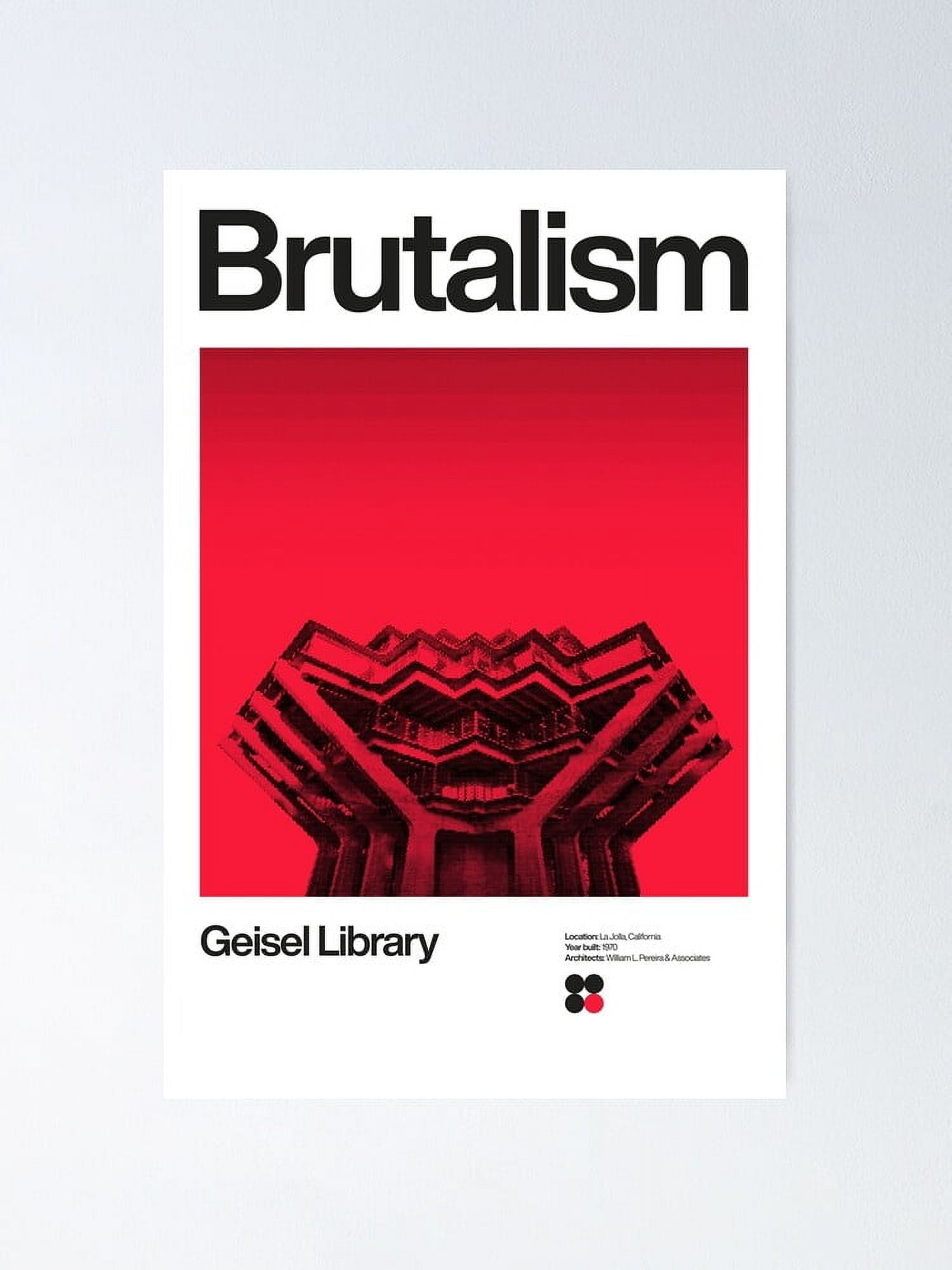 Aaroca Brutalism - Geisel Library Poster Classic Decoration for Office ...