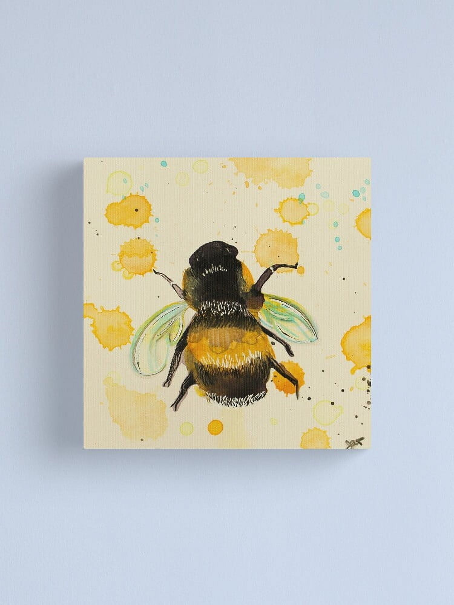 Aaroca Bumble Bee Drip Acrylic Painting Canvas Print (Unframed) Classic Decoration for Office ...