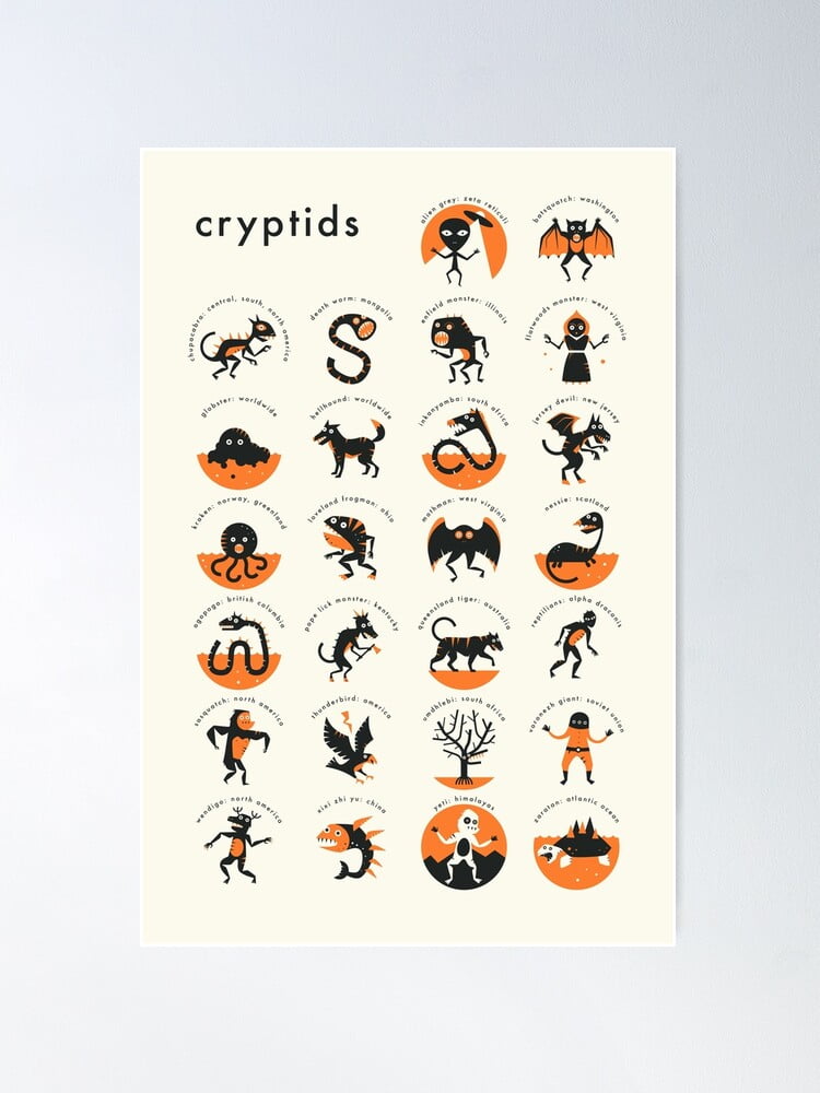 Aaroca CRYPTIDS A-Z Poster Canvas Poster - Modern Wall Art for Home ...