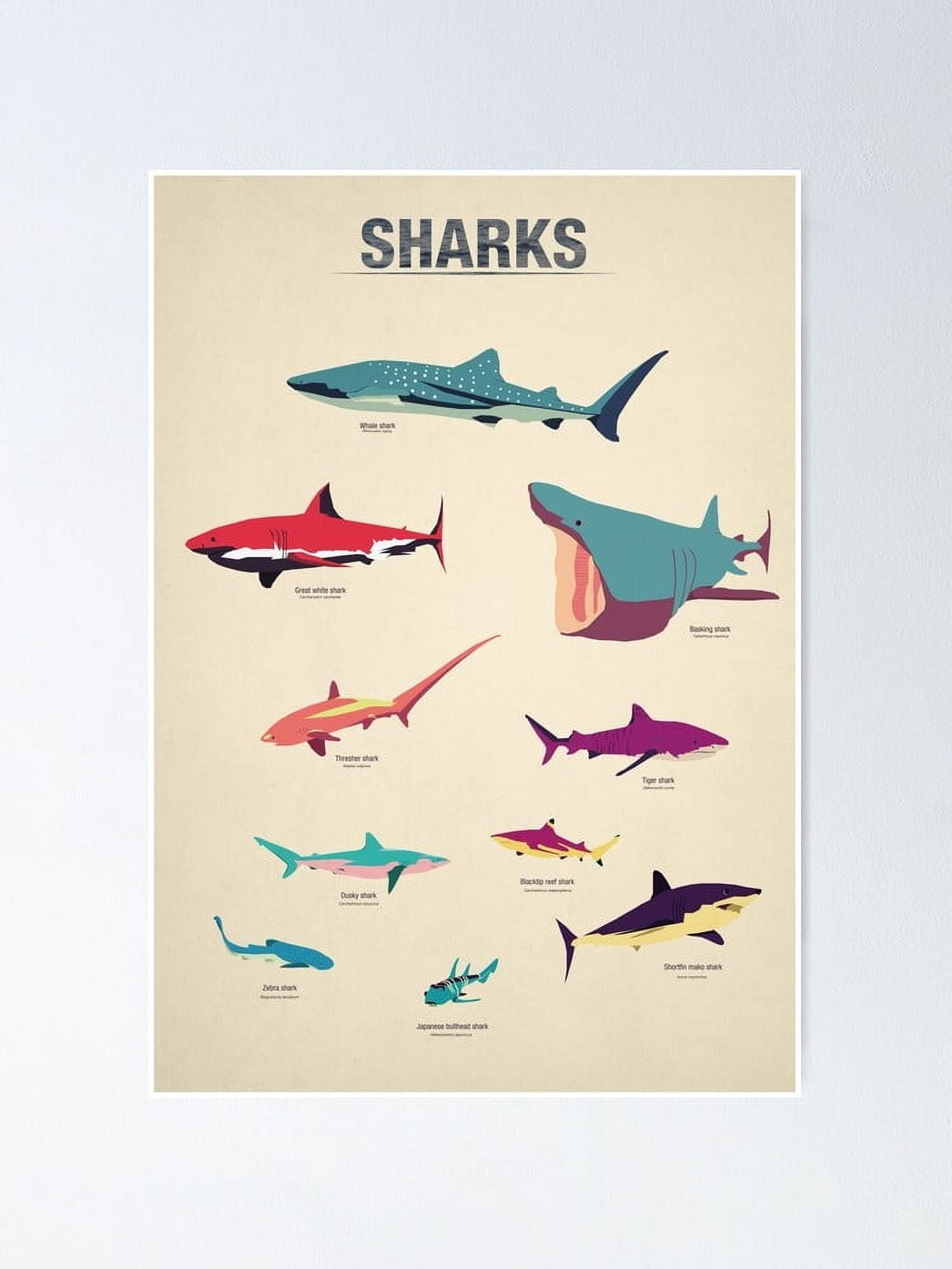 Aaroca Canvas Poster Sharks Classic Decoration for Office Modern Home ...