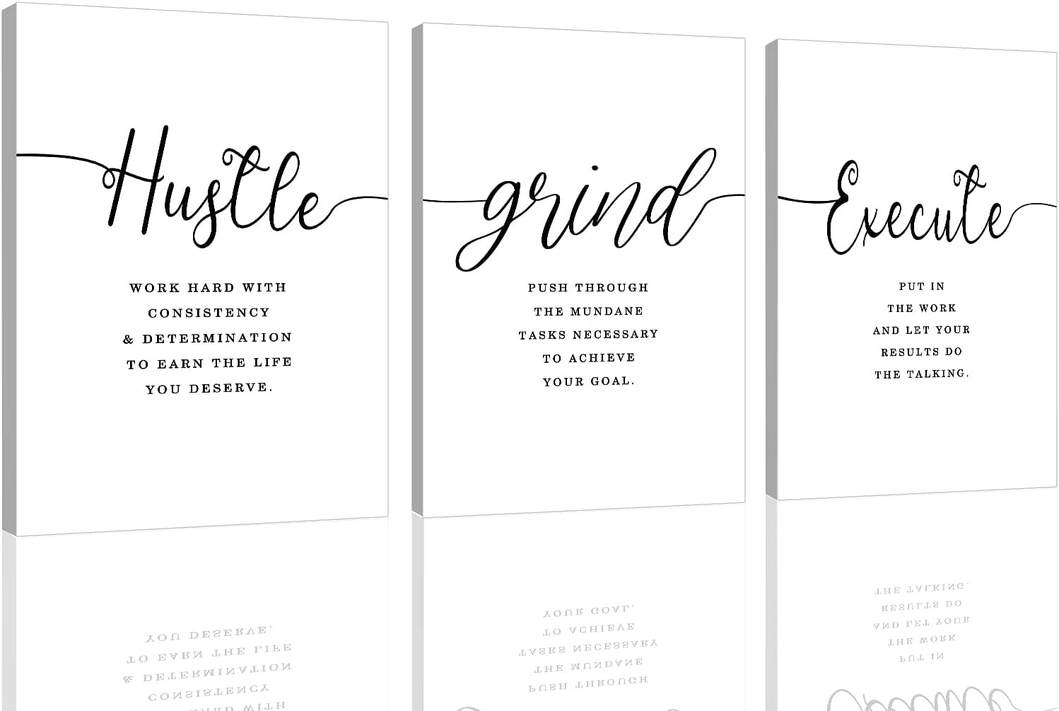 Aaroca Canvas Wall Art Grind Hustle Quote Poster, Office Wall Art, Positive Motivational Set of ...