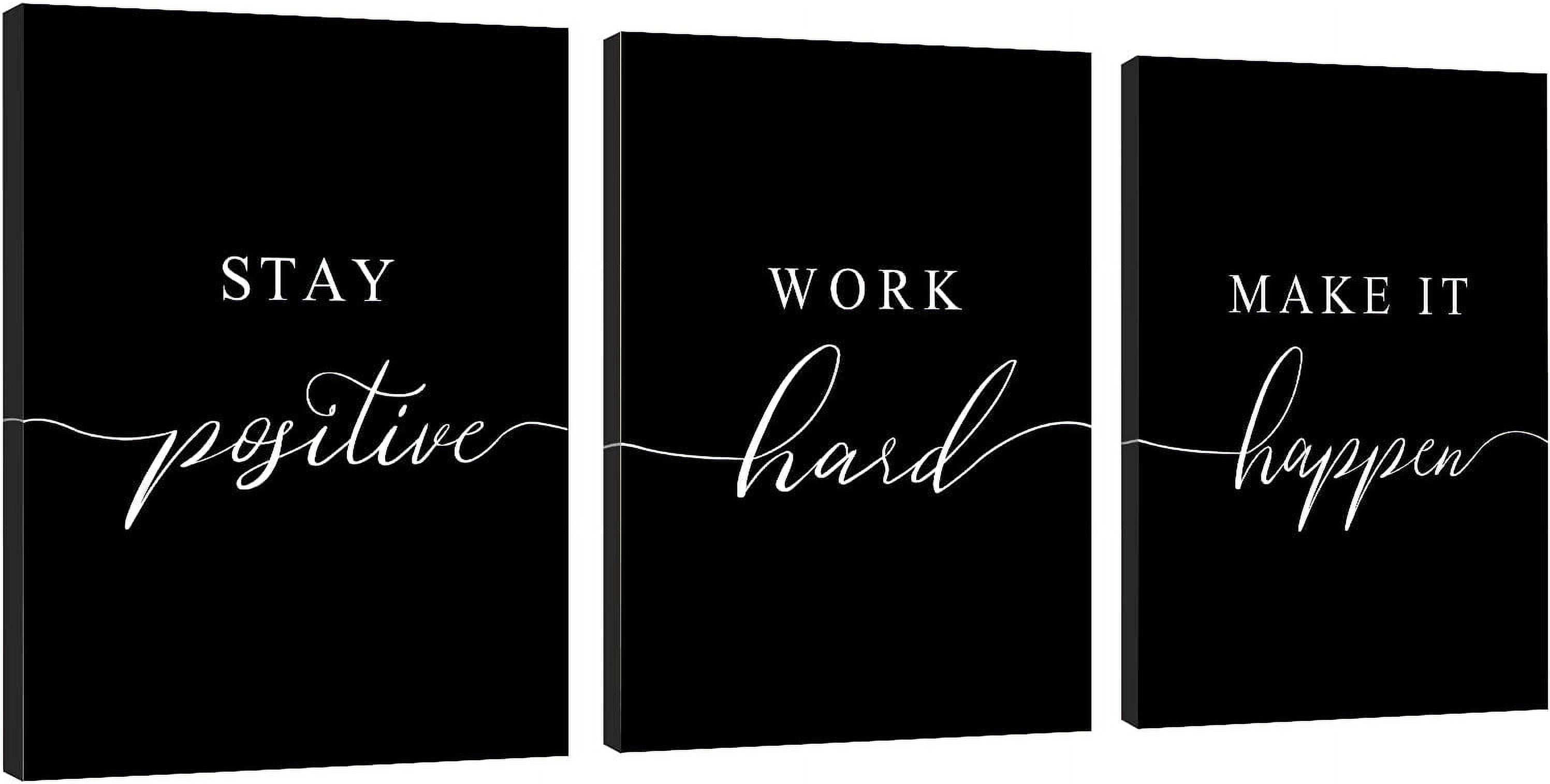Aaroca Canvas Wall Art Positive Quote, Black Poster, Positive ...