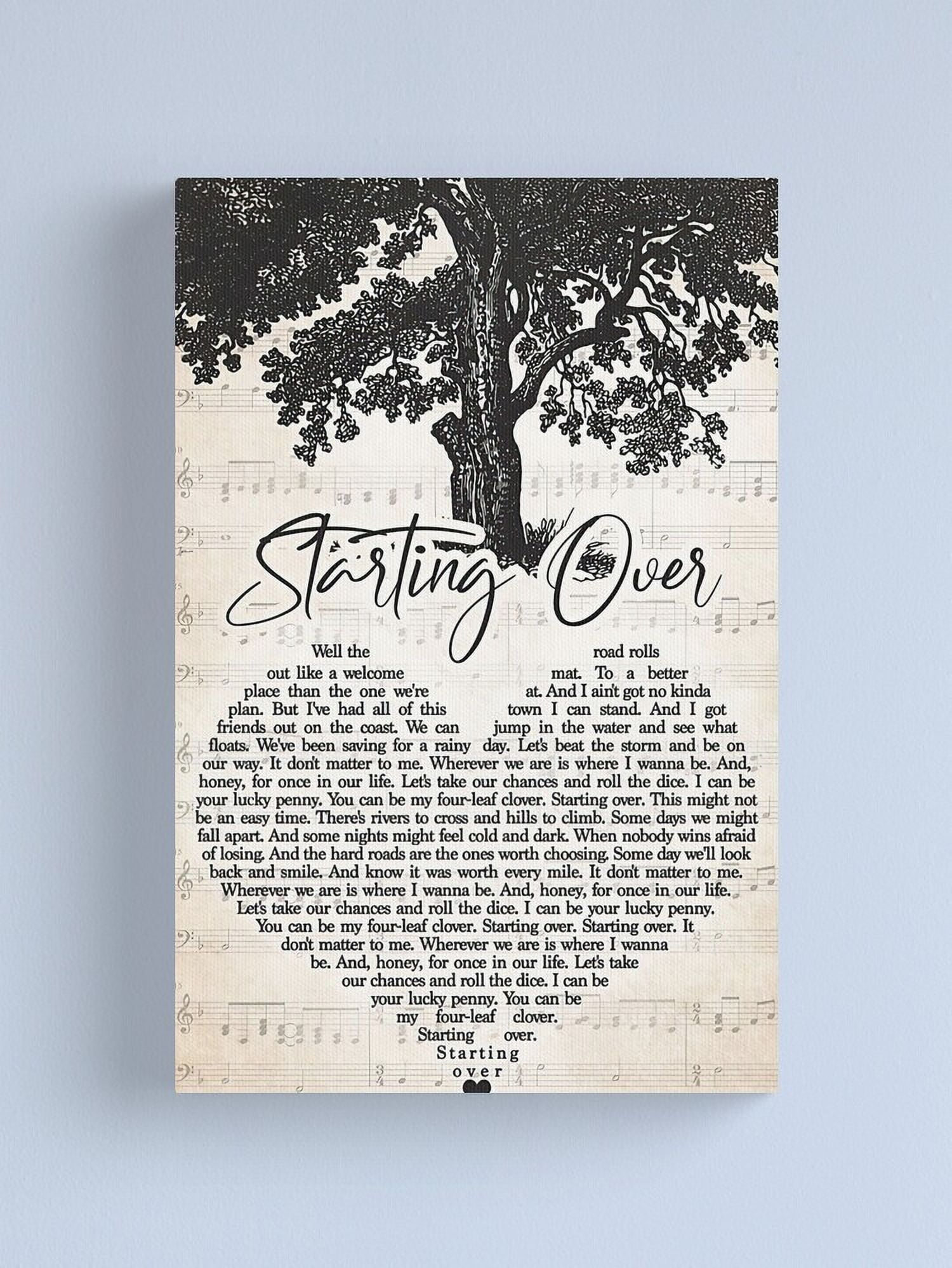 Aaroca Chris Stapleton – Starting Over Lyrics Canvas Print Canvas ...