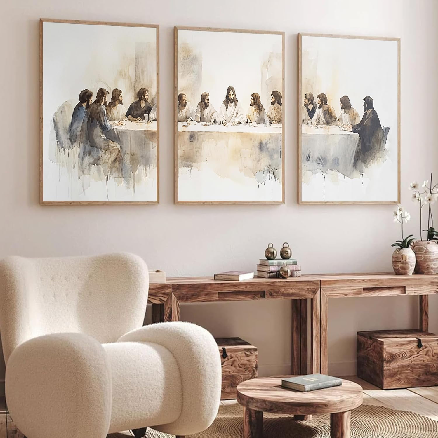 Aaroca Christian Wall Art Set of 3 Religious Wall Decor Scripture Jesus ...