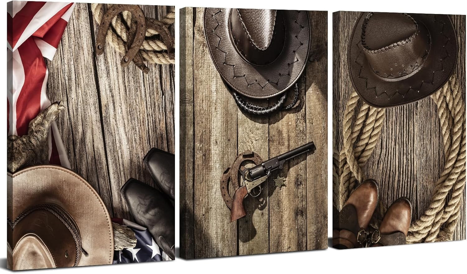 Aaroca Cowboy Wall Art Western Wall Decor Rustic Cowboy Decorations for ...