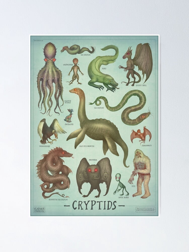 Aaroca Cryptids - Cryptozoology species Poster Painting Artwork Modern ...