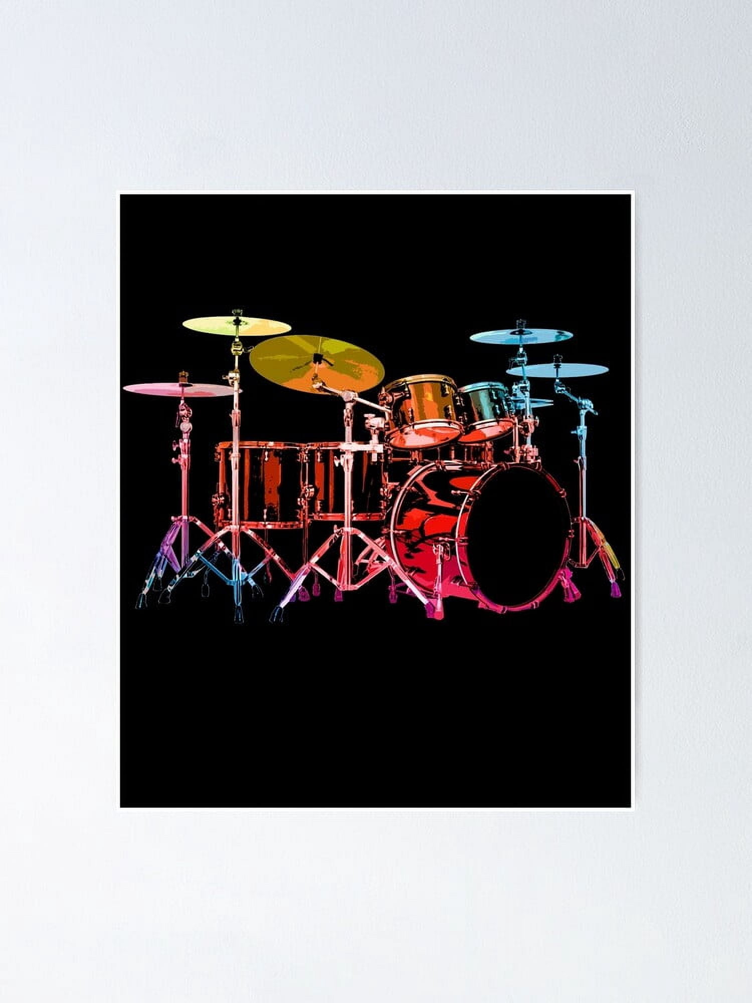 Aaroca Drum Set (bold digital colors) Unframed Classic Decoration for ...