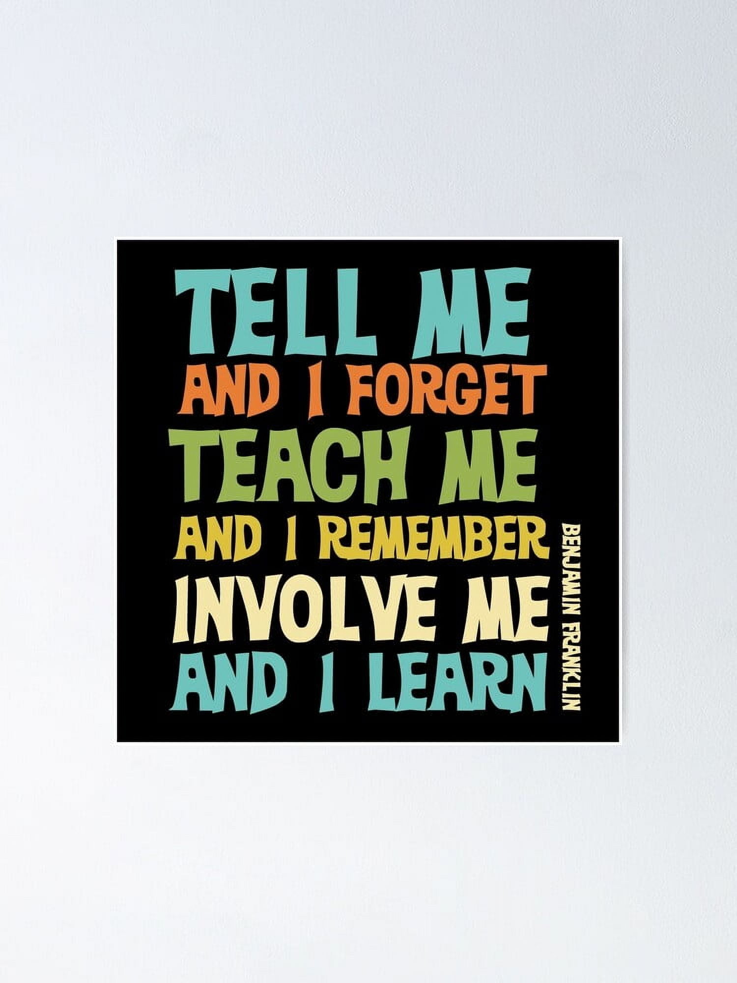 Aaroca Educational Text Quote Involve Me Poster Artwork Decor for ...