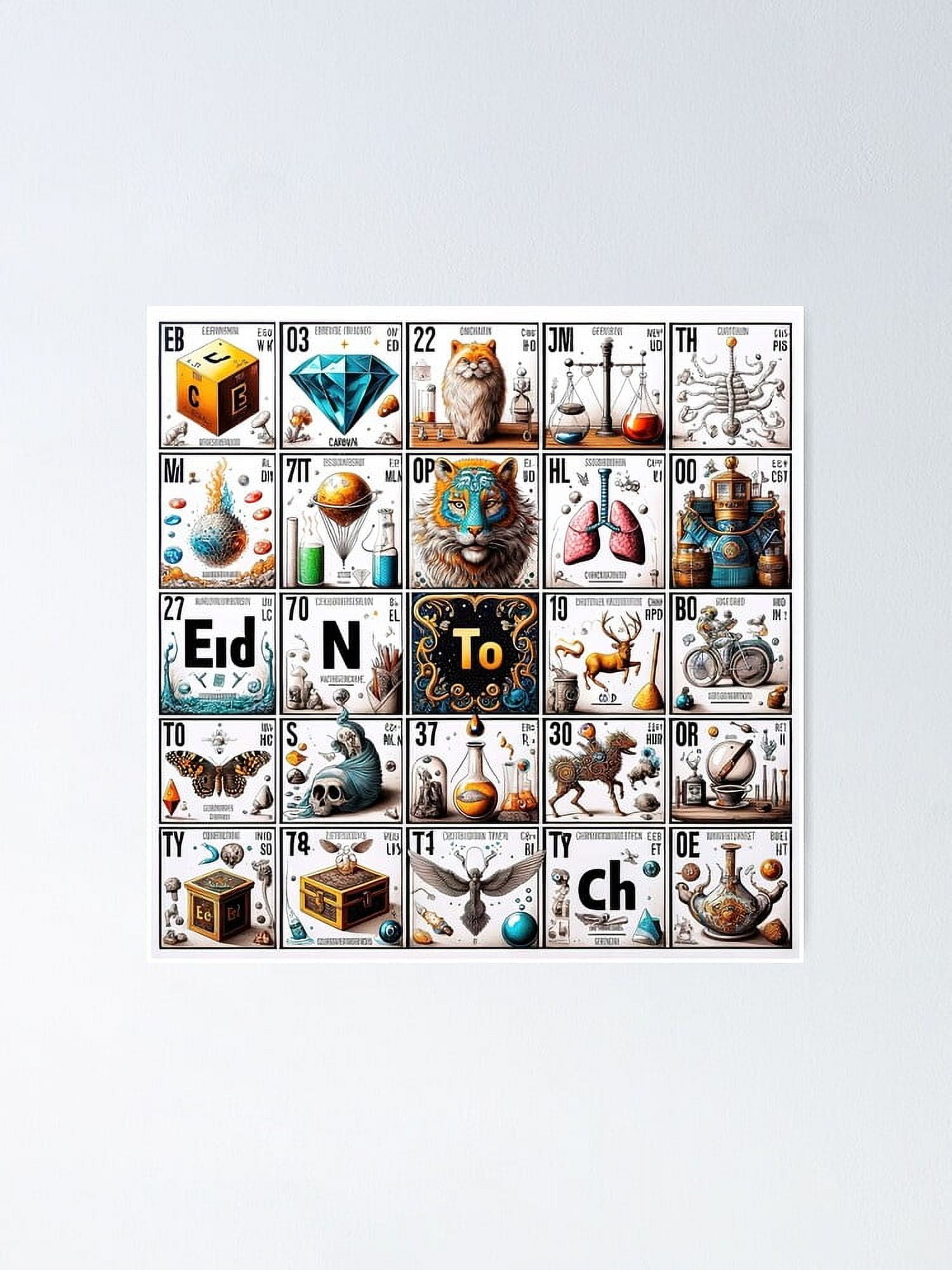 Aaroca Elemental Wonders: An Illustrated Periodic Table Poster Painting ...