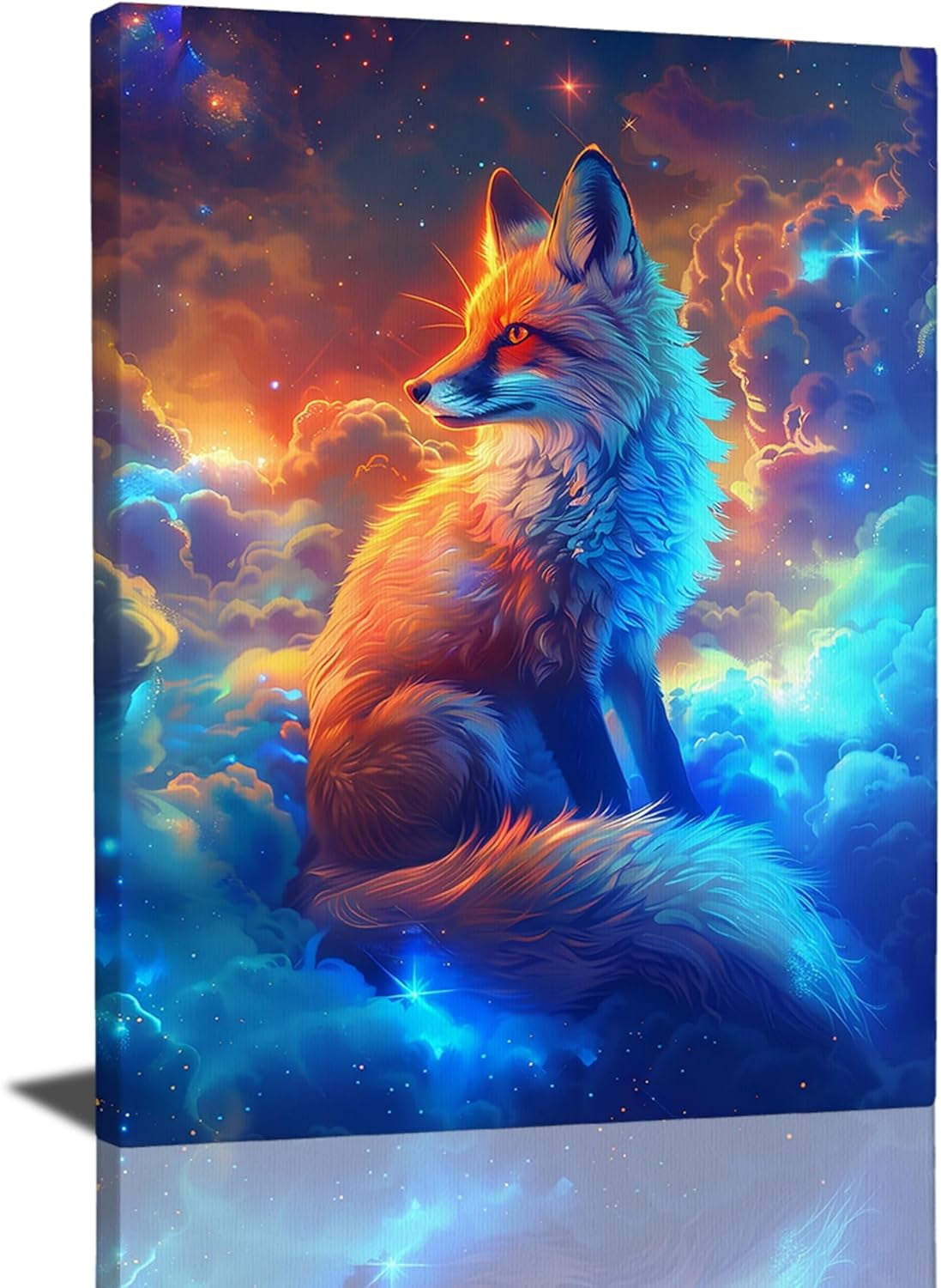 Aaroca Fantasy Fox Decor Wall Art Fox Wall Decor Fox Galaxy Poster Fox ...