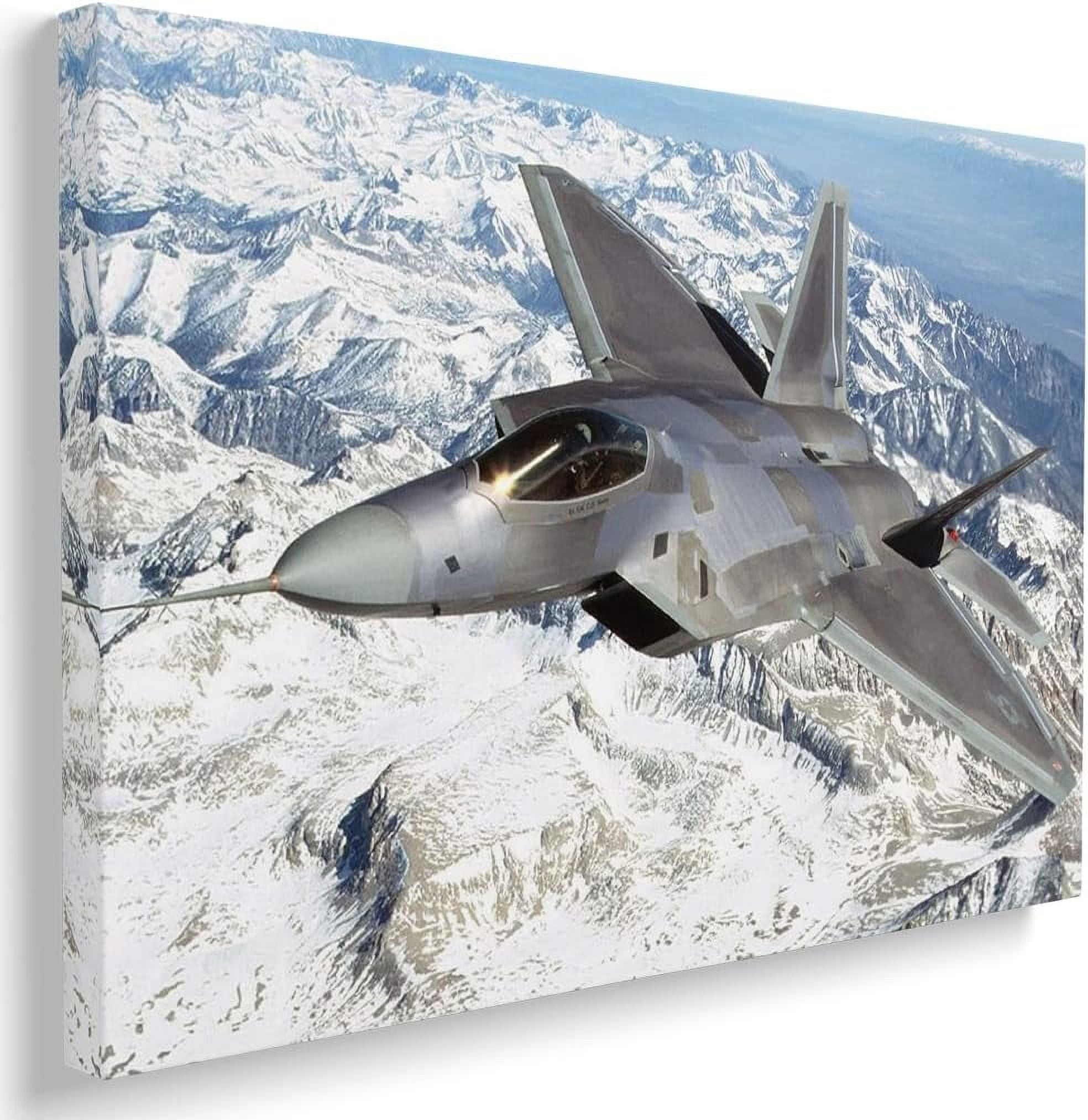 Aaroca Fighter Jet Poster Raptor F-22 Airplane Wall Art Canvas Prints ...