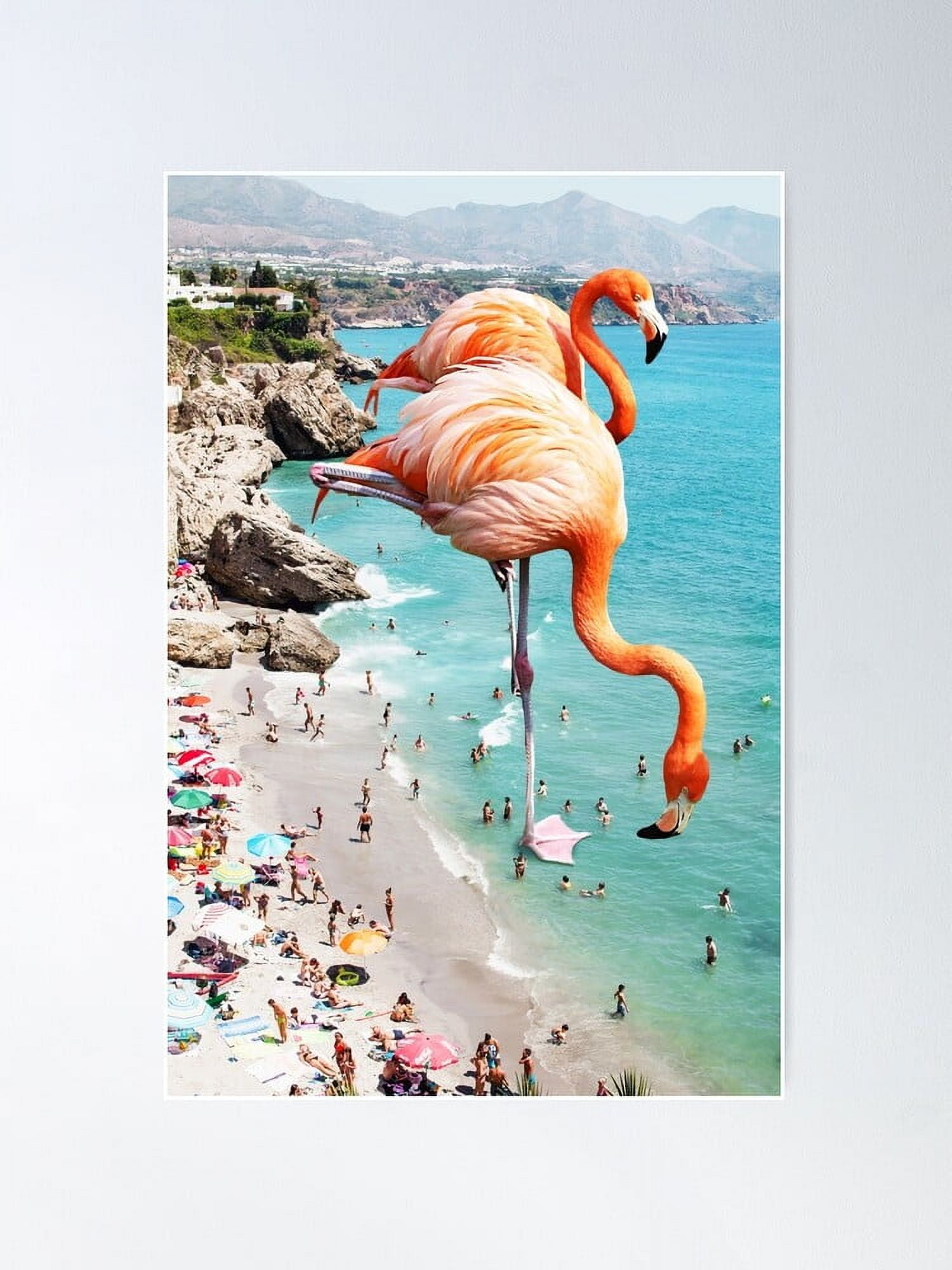Aaroca Flamingos on the Beach, Wildlife Surrealism Birds, Nature ...