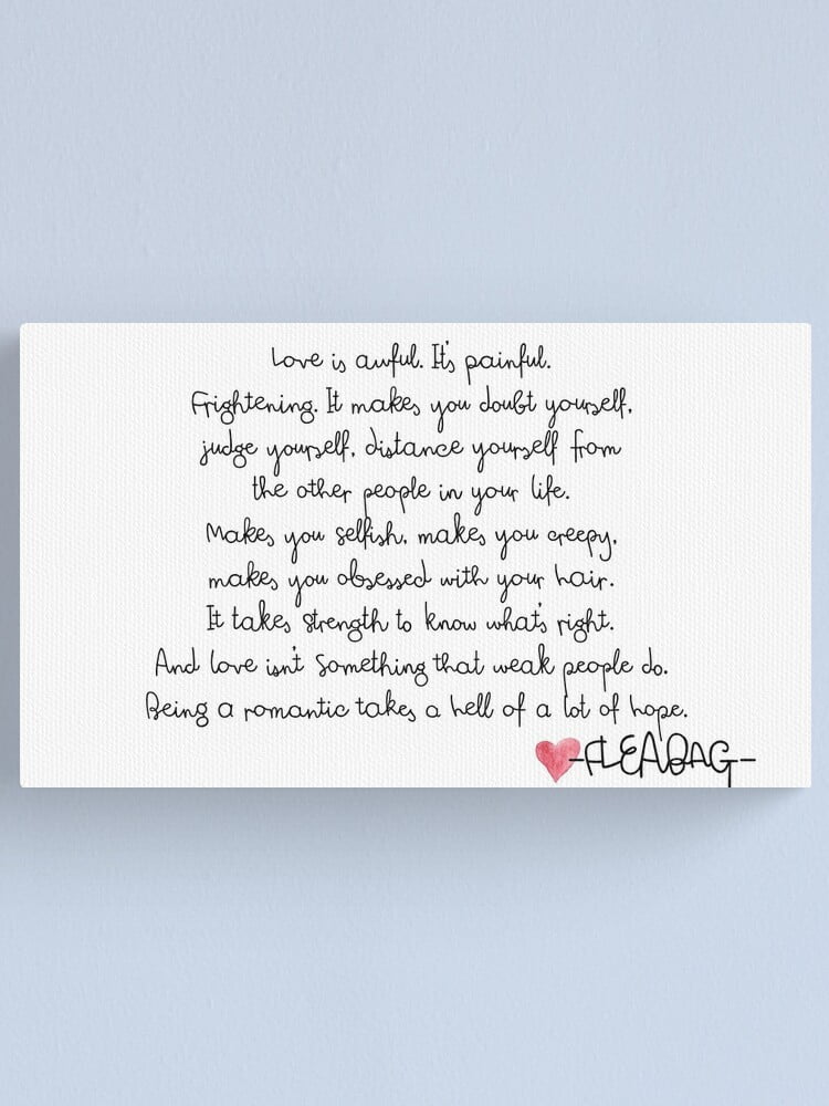 Aaroca Fleabag Quote 10 Canvas Print Inspirational Quote Canvas - Motivational Wall Art Decor ...