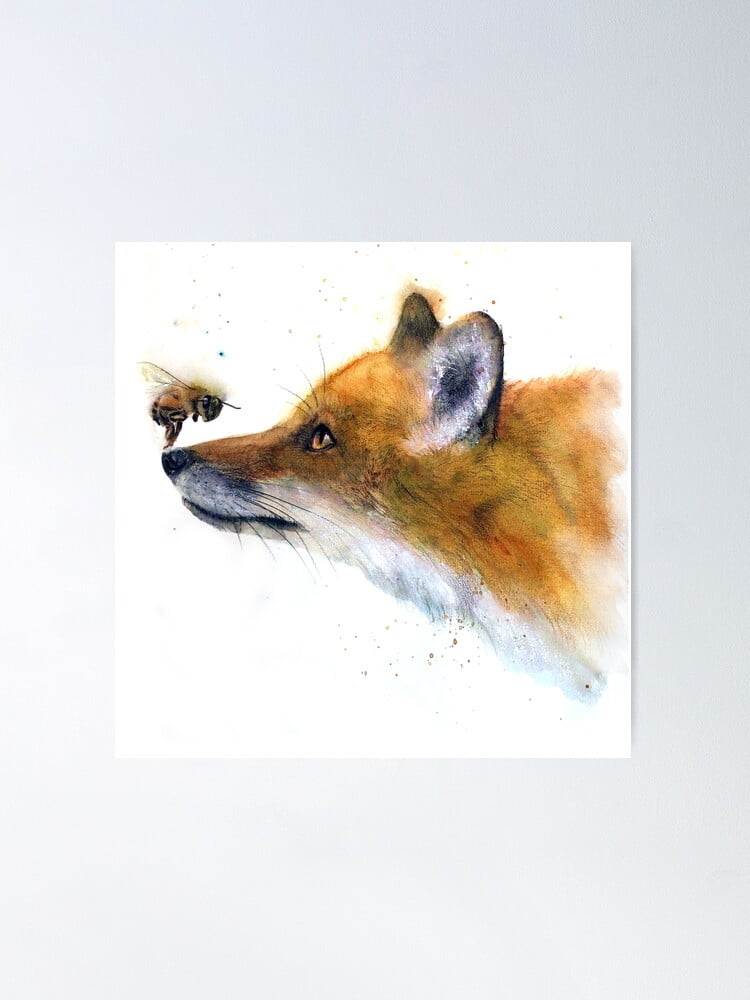 Aaroca Fox and bee Poster Canvas Poster - Modern Wall Art for Home & Office Decor, 12"x18"or18 ...