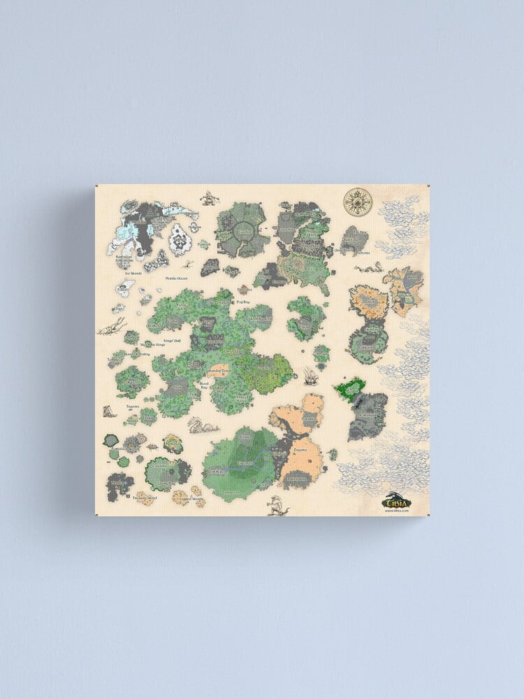 Aaroca Full Map of Tibia (11.80) Canvas Print Canvas Poster - Modern ...