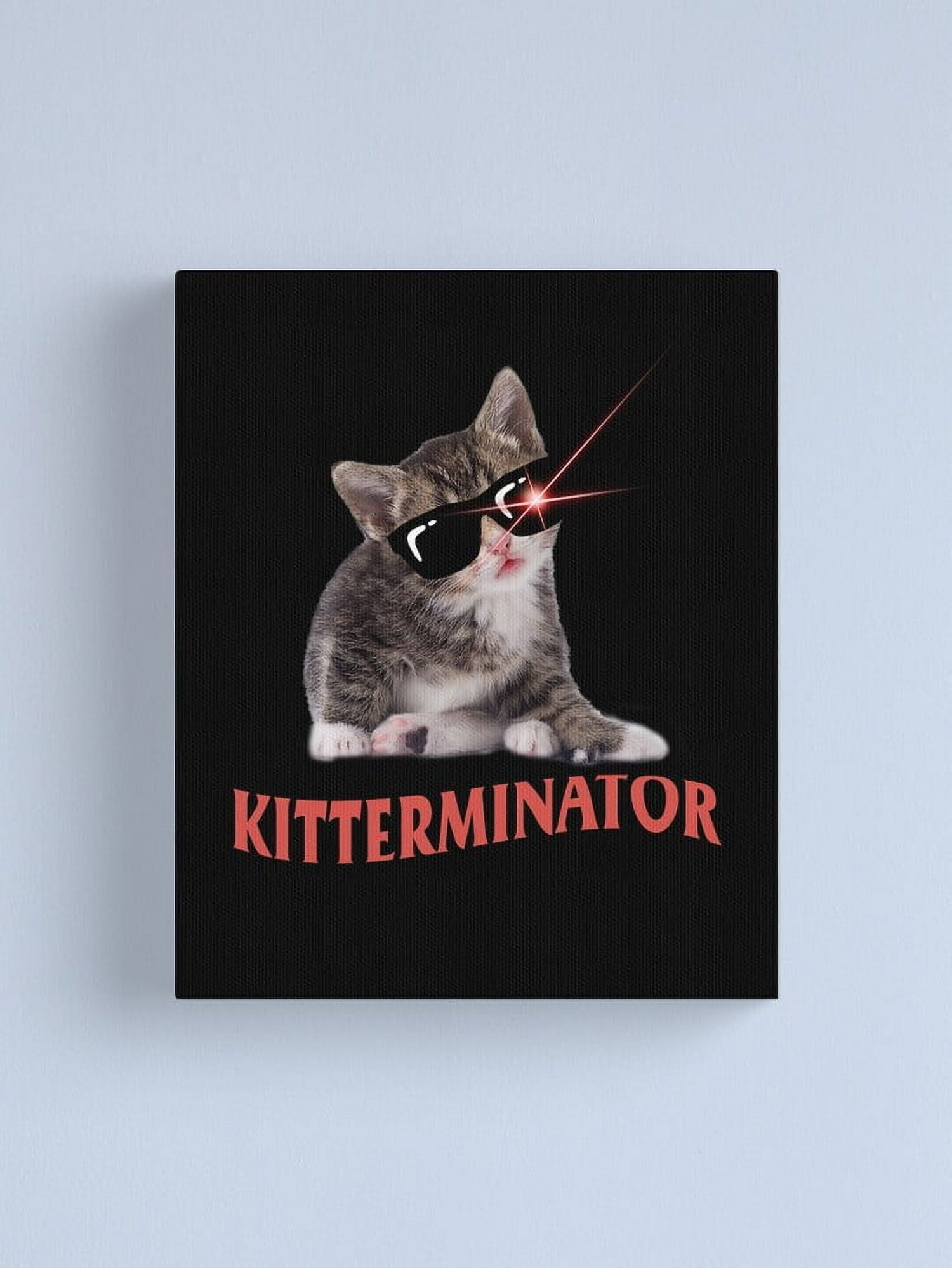 Aaroca Funny Terminator Kitty 'Kitterminator' Canvas Print (Unframed ...