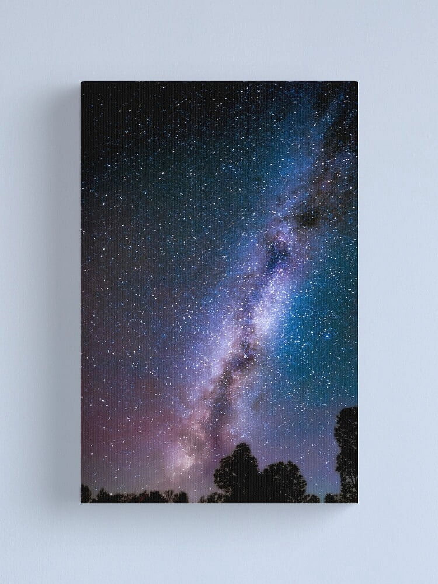 Aaroca Galaxy Over Trees Canvas Print (Unframed) Classic Decoration for ...