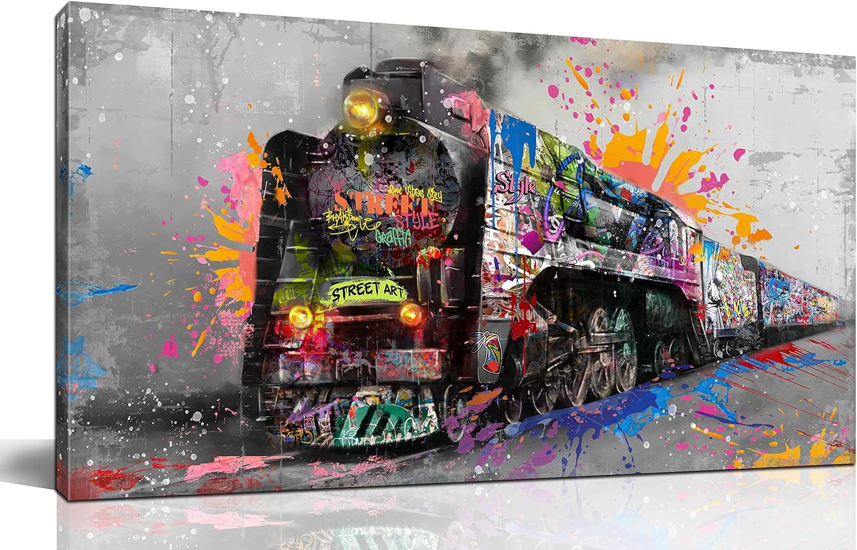 Aaroca Graffiti Canvas Wall-Art for Living Room - Wall Art for Teen ...