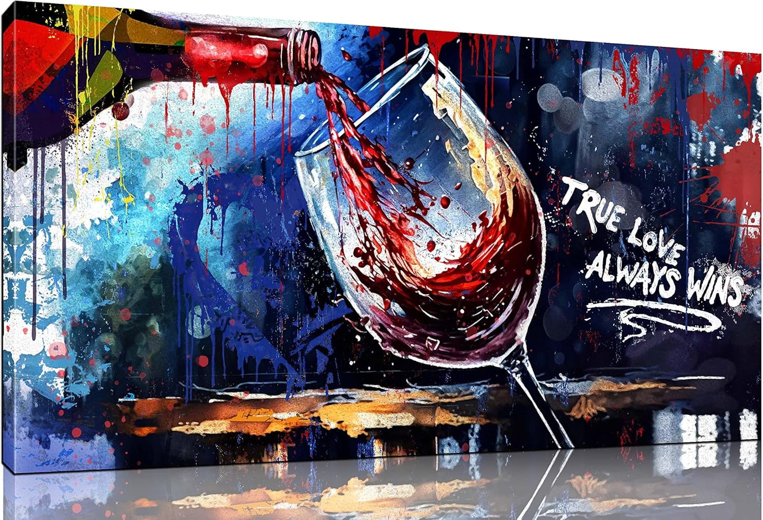 Aaroca Graffiti Wall-Art - Red Wine Decor For Kitchen - Canvas Art Wall ...