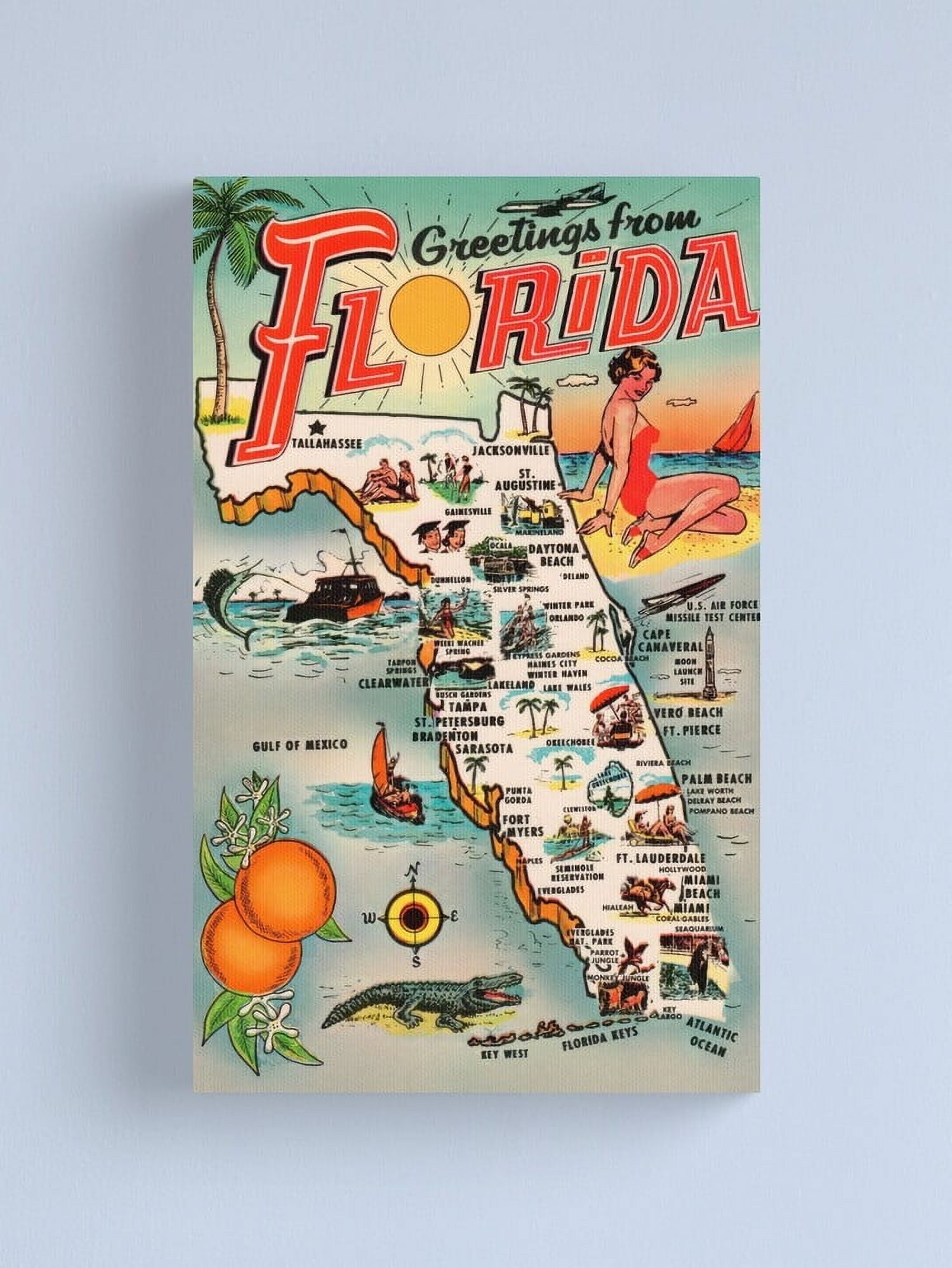 Aaroca Greetings from Florida Canvas Print (Unframed) Classic ...