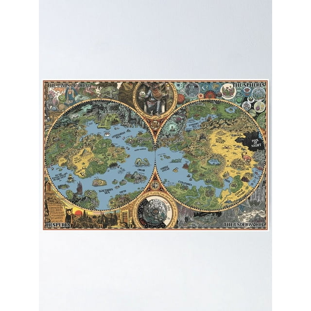 Aaroca HP Lovecraft Dreamland Map Unframed Classic Decoration for ...