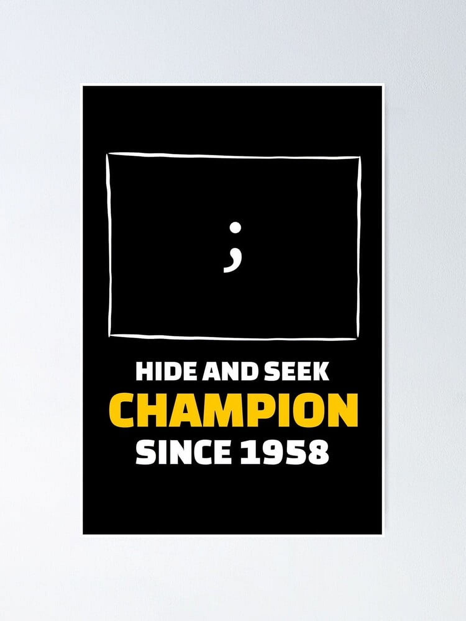Aaroca Hide and Seek Champion - Funny Programming Jokes Poster Classic Decoration for Office ...