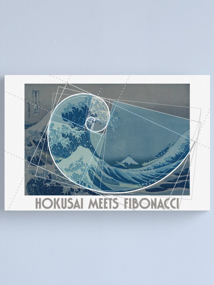 Aaroca Hokusai Meets Fibonacci, Golden Ratio #2 Canvas Print Canvas ...
