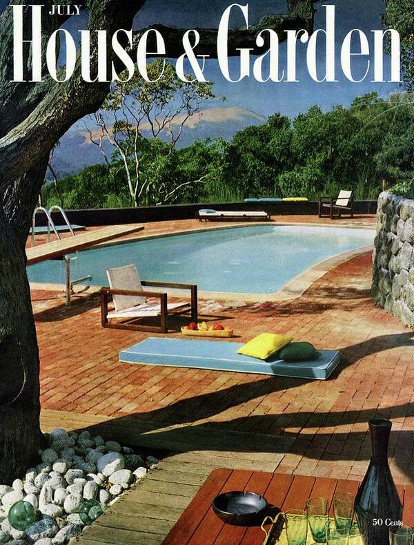 Aaroca House And Garden Cover Featuring A Terrace Poster Canvas ...