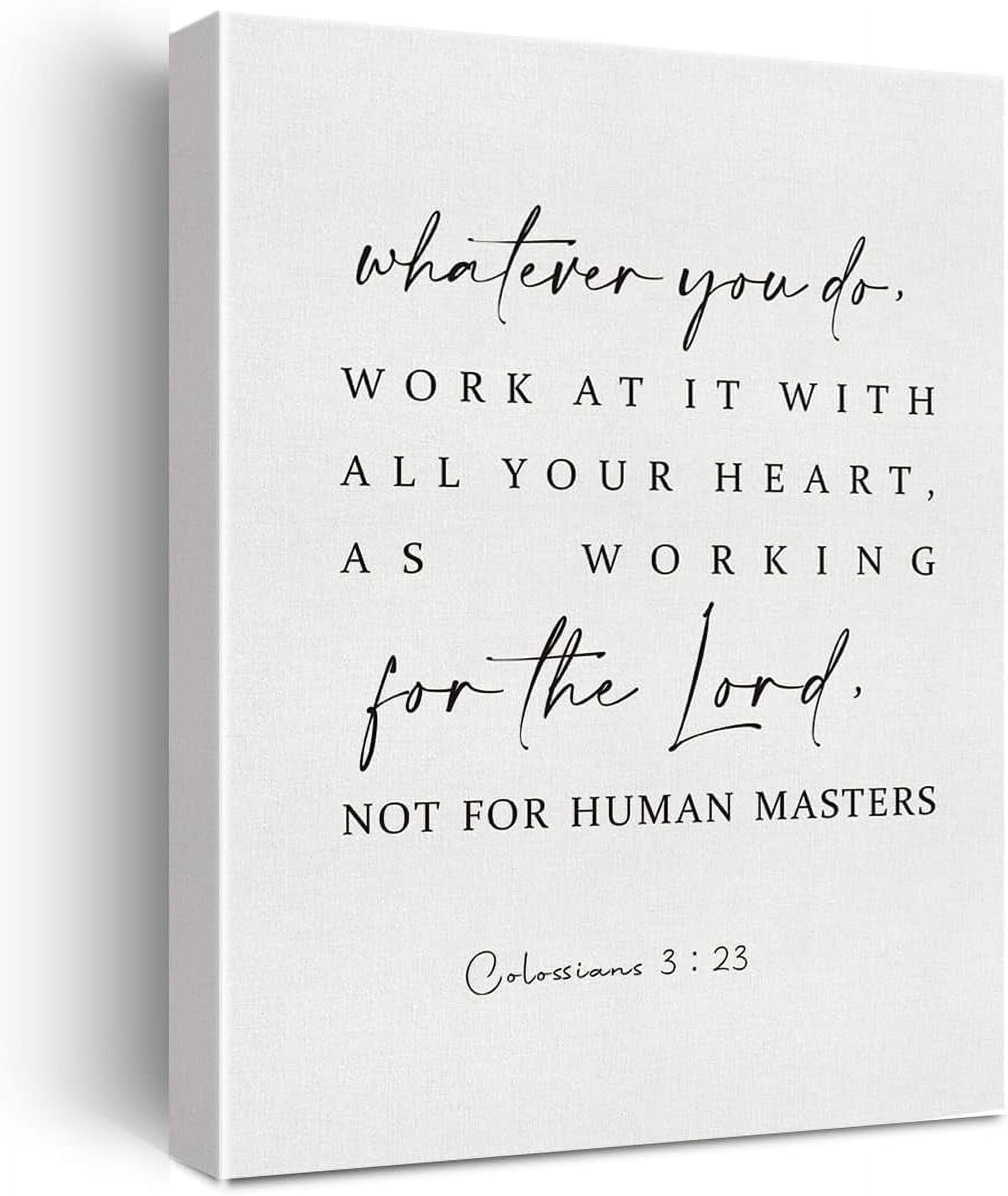Aaroca Inspirational Bible Verse Canvas Print Decor Colossians 3 : 23 ...